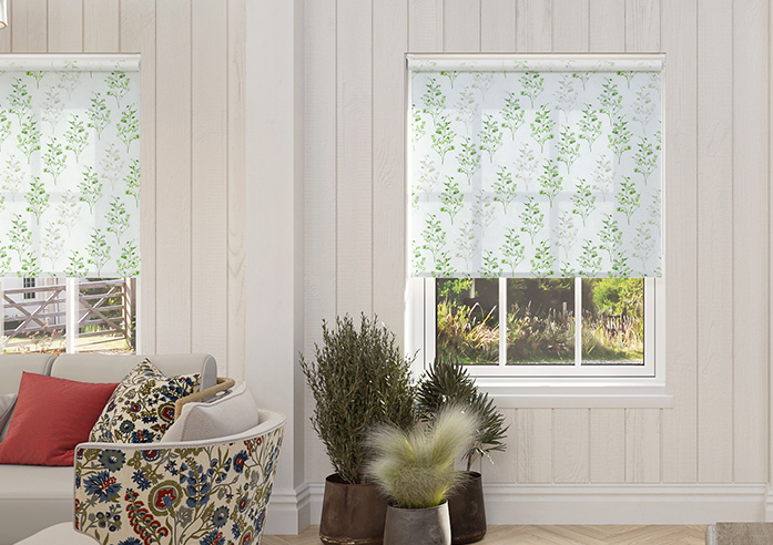 Delicate Bough, Green - Twist&Fit Roller Blind | 247Blinds