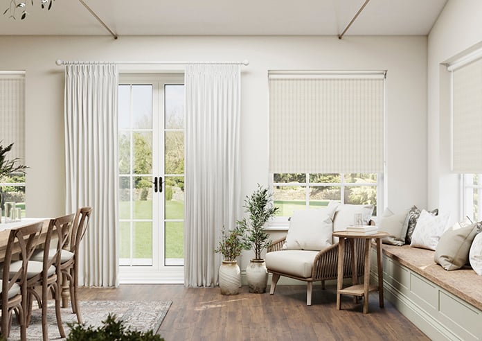 Emily Bond George Stripe, Linen - Roller Blind | 247Blinds