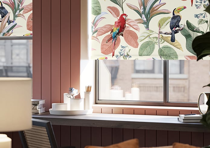 Parakeet, Pink Lotus - Roller Blind | 247Blinds