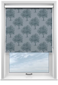 dark grey patterned roller blind