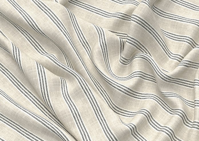 Emily Bond George Stripe Print, Charcoal - Roman Blind | 247Blinds