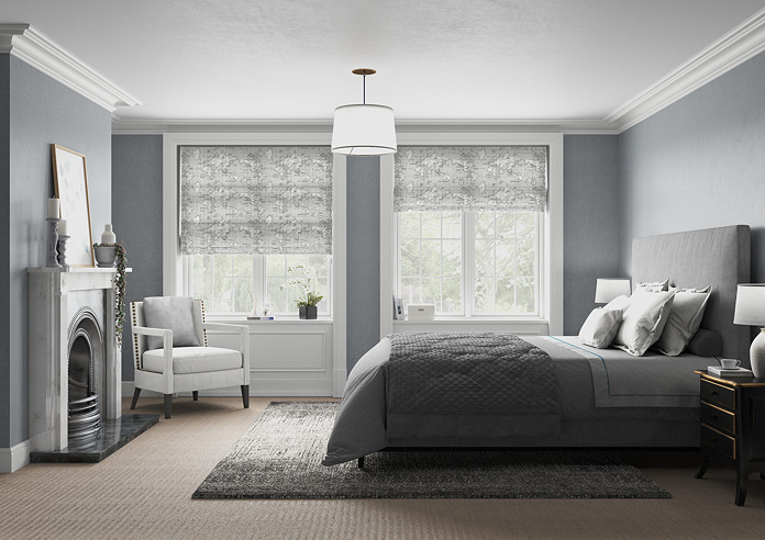 Maps, Grey - Roman Blind | 247Blinds