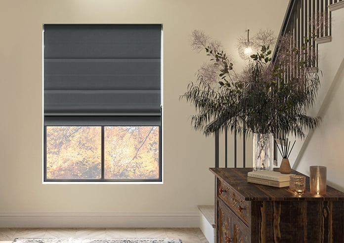 Melrose (Blackout), Lead Grey - Roman Blind | 247Blinds