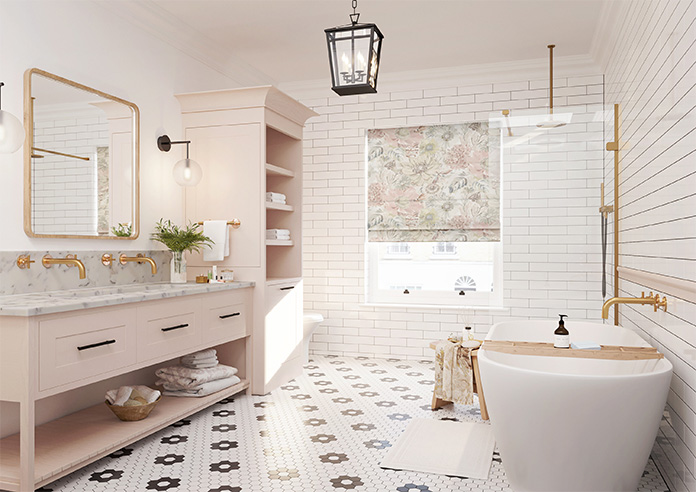 Spring Garden, Dusky Rose - Roman Blind | 247Blinds