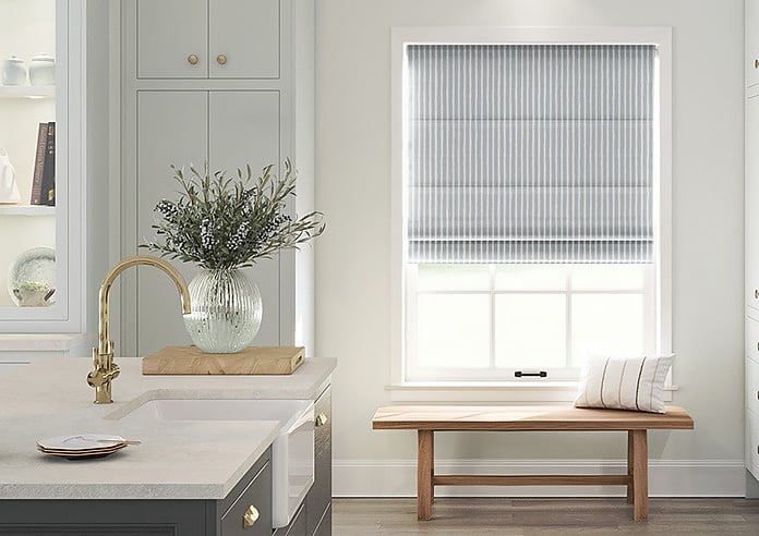 Vintage Stripe, Cool Grey - Roman Blind | 247Blinds