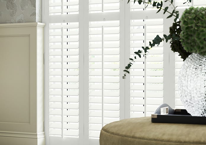Bromley, Paper White - Full Height Twist&Fit Plantation Shutter | 247Blinds