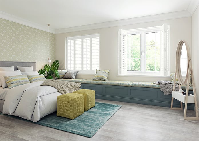 Bromley, Pure White - Full Height Twist&Fit Plantation Shutter | 247Blinds
