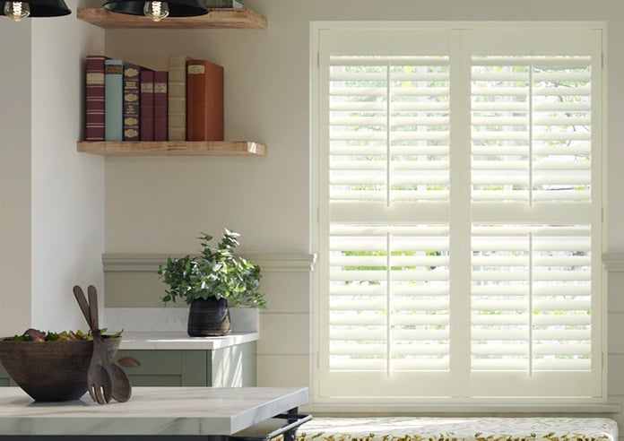 Kensington, Cream - Full Height Twist&Fit Plantation Shutter | 247Blinds