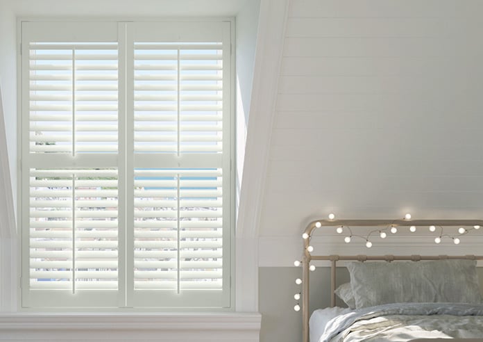 Kensington, Muted White - Full Height Twist&Fit Plantation Shutter ...