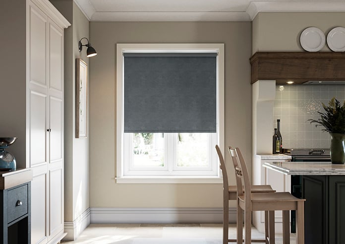 Flori Faux Suede (Blackout), Moody Grey - Twist&Fit Roller Blind ...