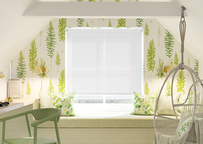Valencia Voile, Coastal White - Twist&Fit Roller Blind | 247Blinds