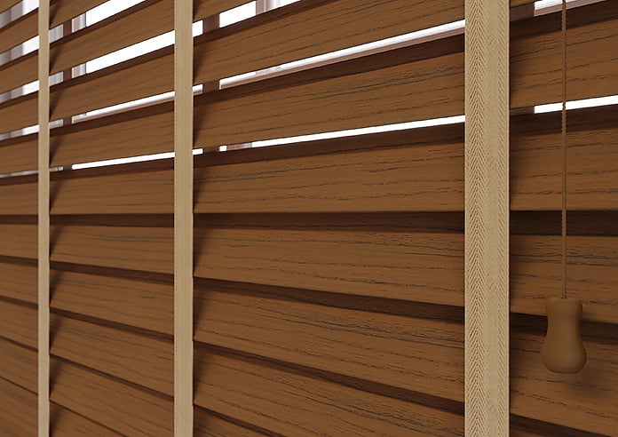 Ecowood Deluxe, Honey Teak Fine Grain - Venetian Blind | 247Blinds