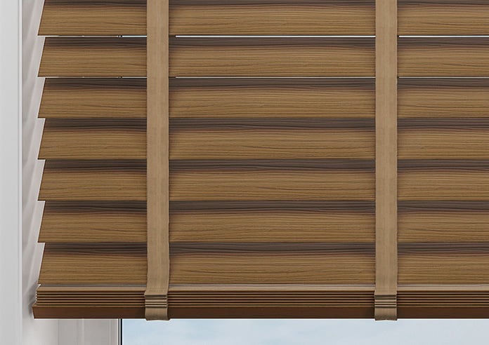 Ecowood Deluxe, Honey Teak Fine Grain - Venetian Blind | 247Blinds